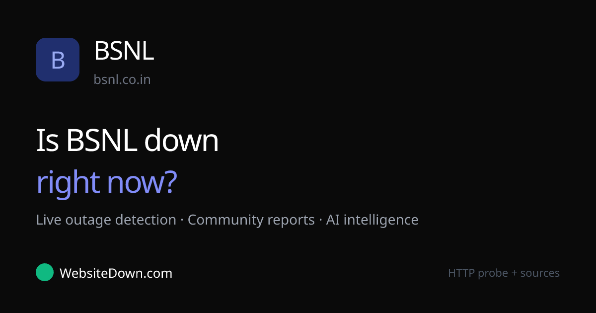Is BSNL Down Right Now? Live Status & Outage Reports | WebsiteDown